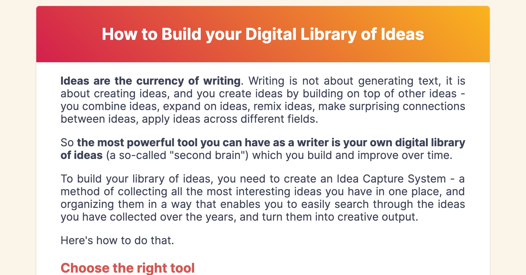 How to Build your Digital Library of Ideas