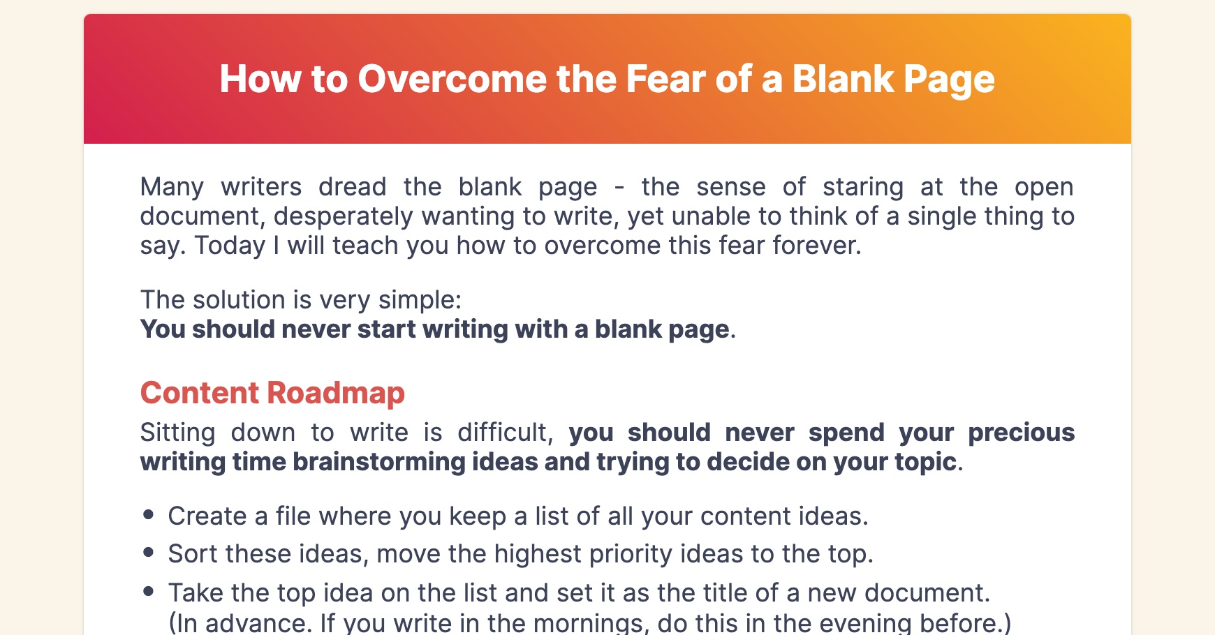 How to Overcome the Fear of a Blank Page