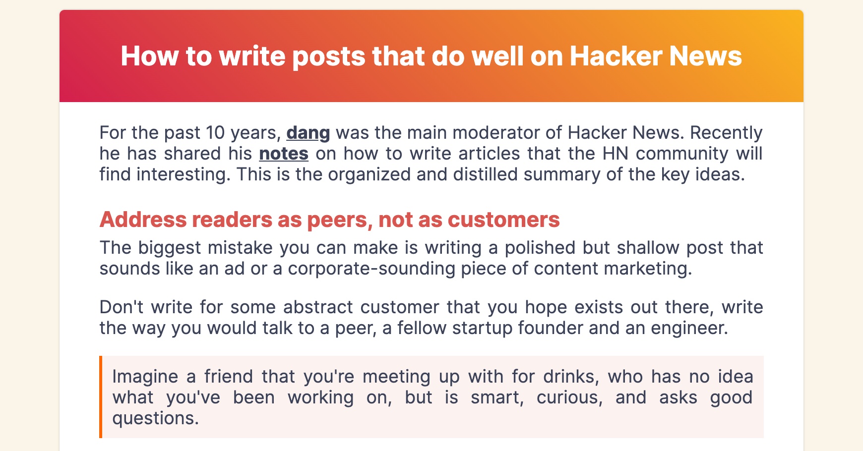 How to write posts that do well on Hacker News