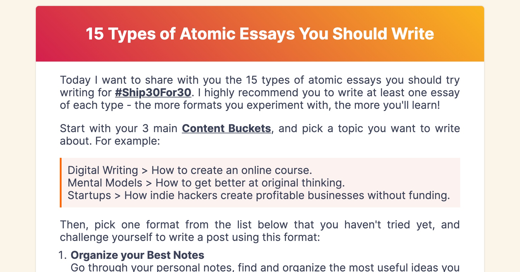 15 Types of Atomic Essays You Should Write