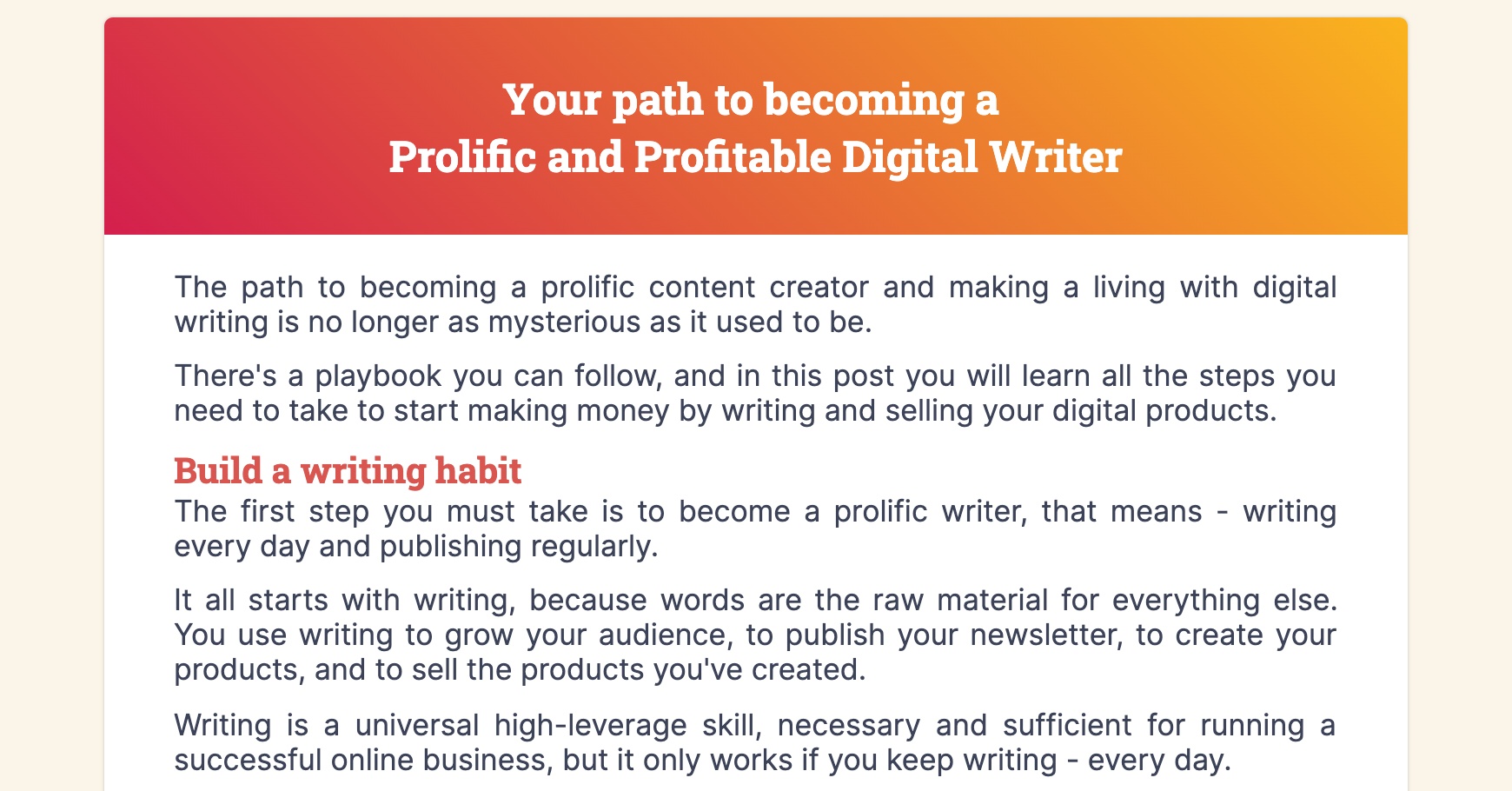 Your path to becoming a Prolific and Profitable Digital Writer